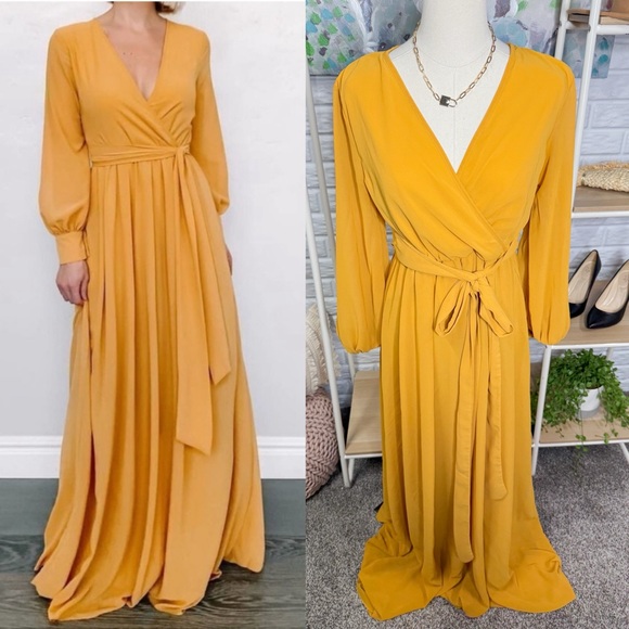 Baltic Born | Dresses | Baltic Born Lydia Maxi Dress In Mustard M ...